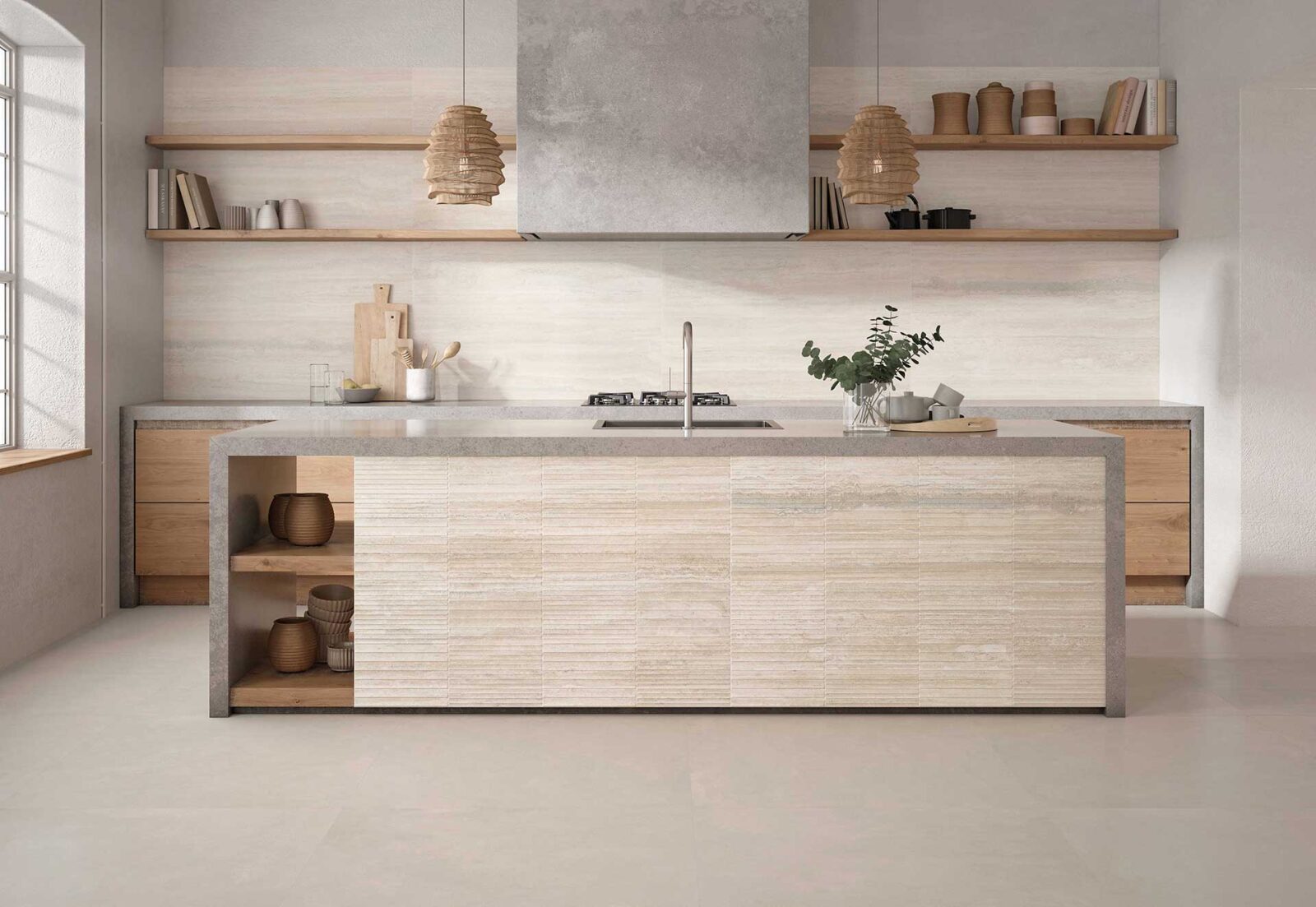 Cerámica Efecto Piedra Blanco Matte Rev Travertino White 40x120 » Made ...